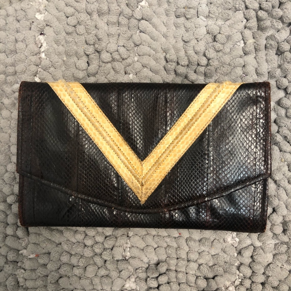 Vintage 100% Real Snake Skin Wallet - Gem